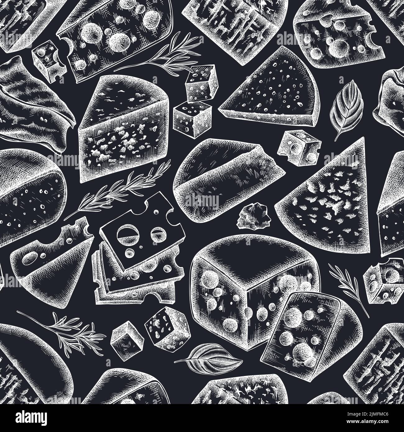 Cheese seamless pattern background design. Engraved style. Hand drawn ...