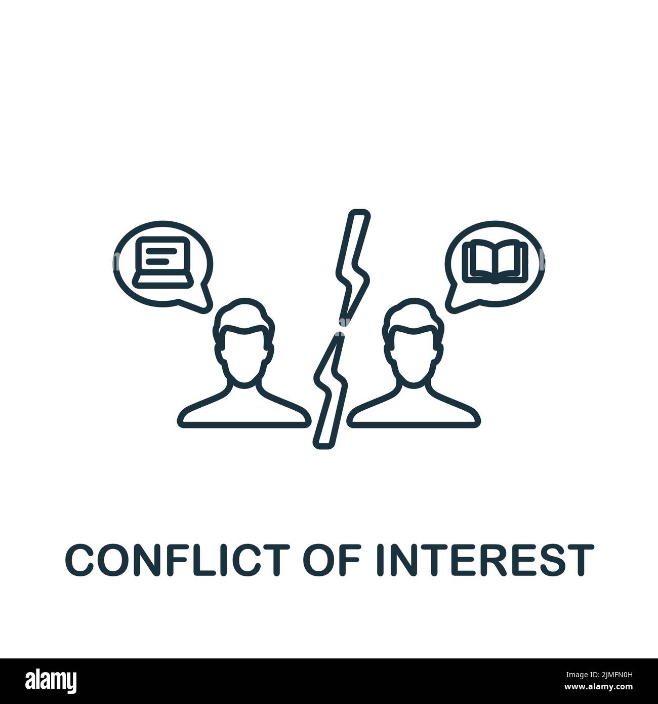 Conflict Of Interest icon. Monochrome simple icon for templates, web ...