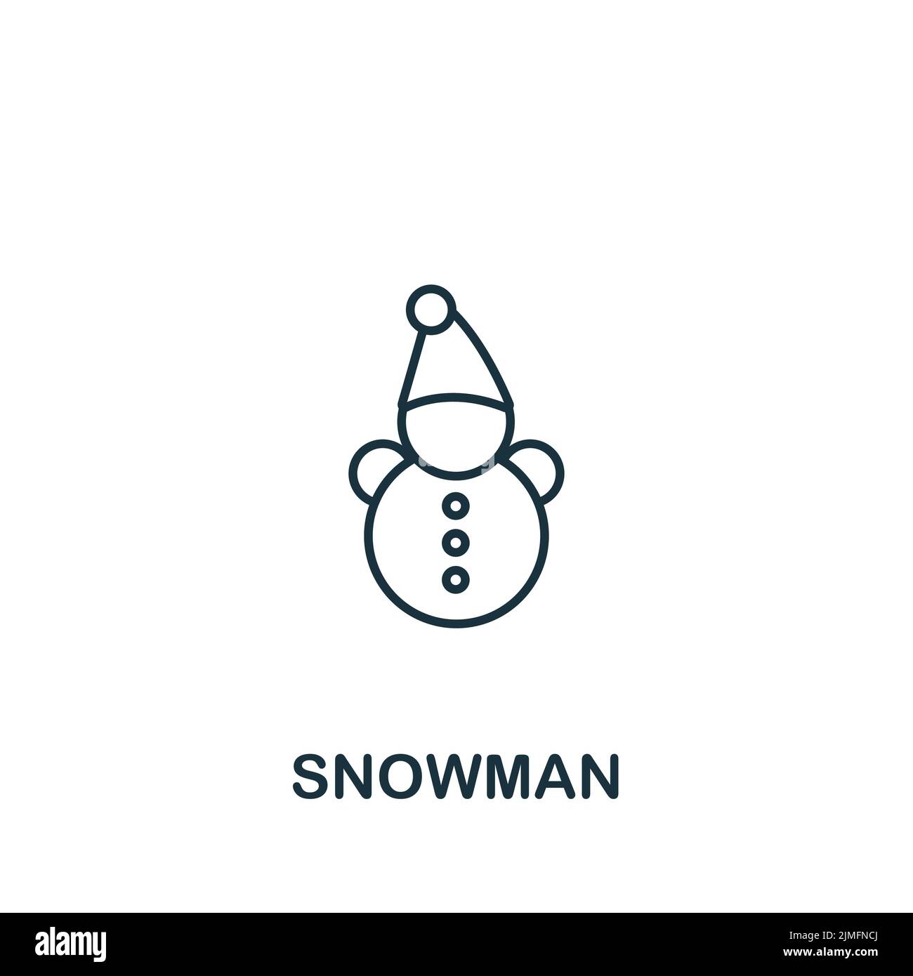 Snowman icon. Monochrome simple icon for templates, web design and ...