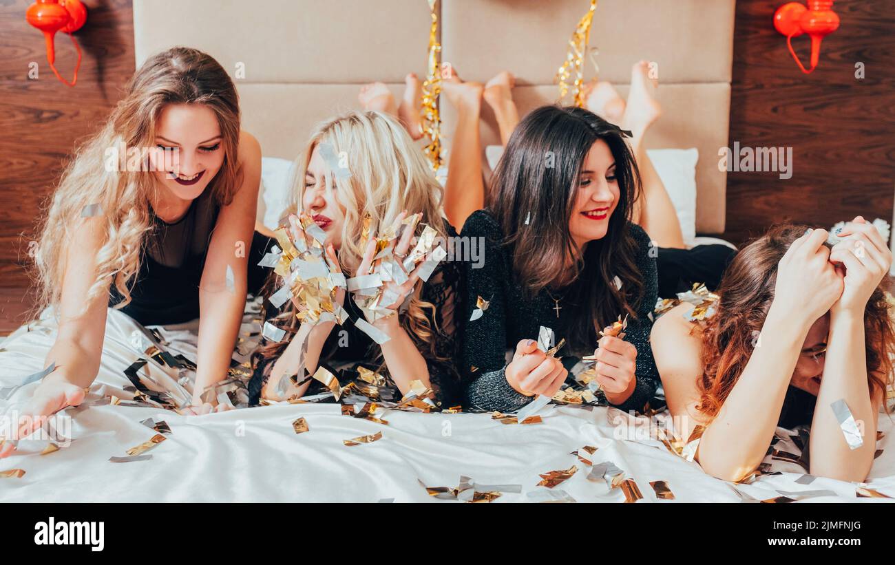 women hangout fun great time bachelorette party Stock Photo - Alamy