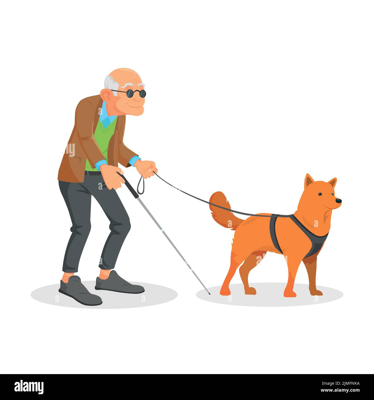 Blind person with guide dog Cut Out Stock Images & Pictures - Alamy