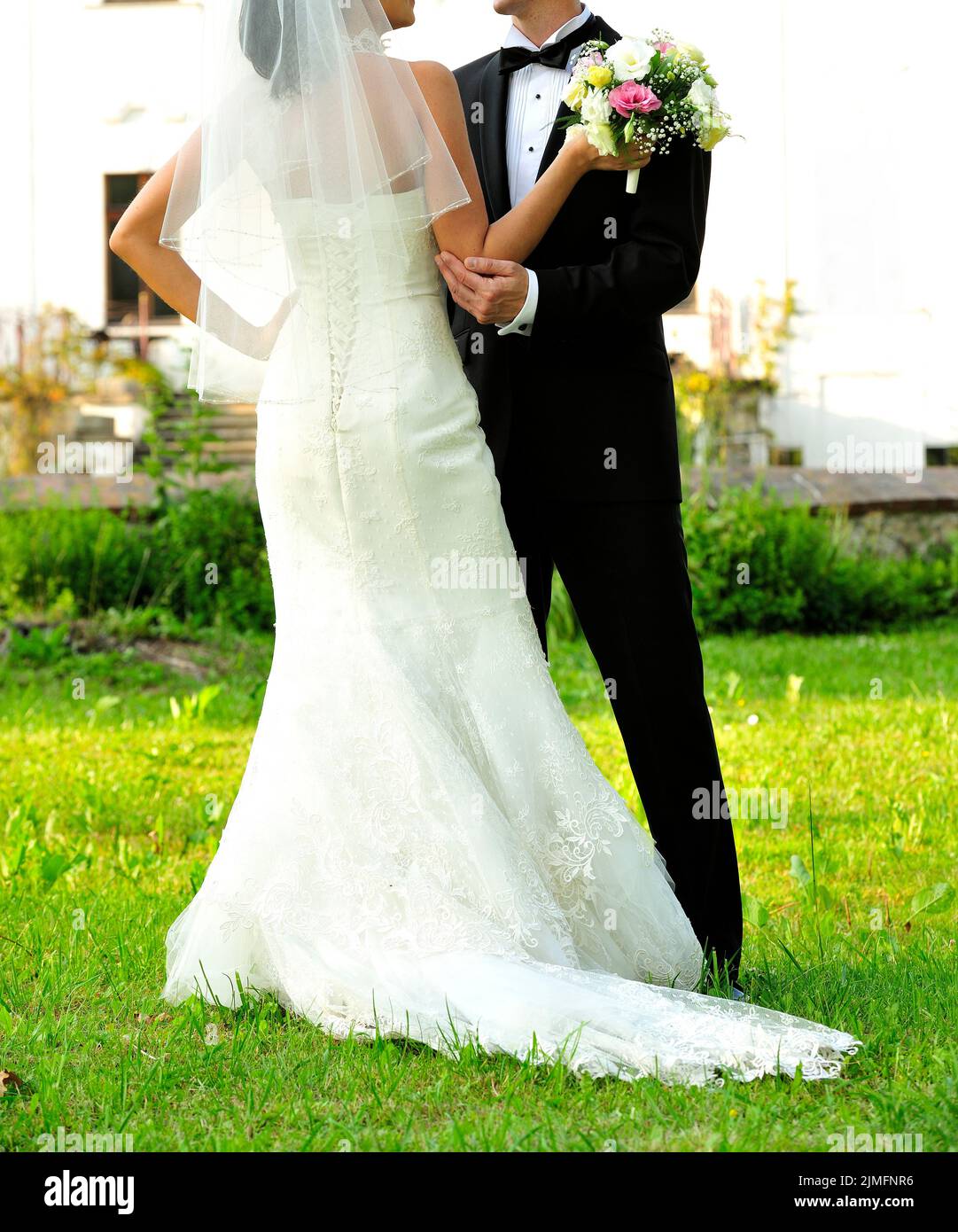 Couple on wedding day two,people, outdor, happines man, women, bridge ...