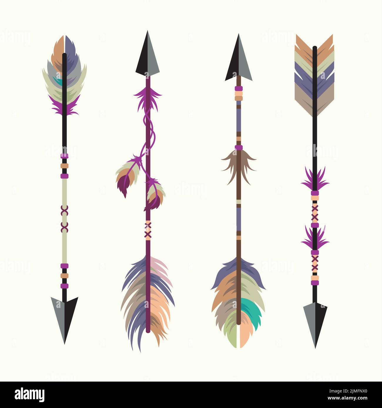 A vector design of colorful bohemian arrows on a white background Stock ...
