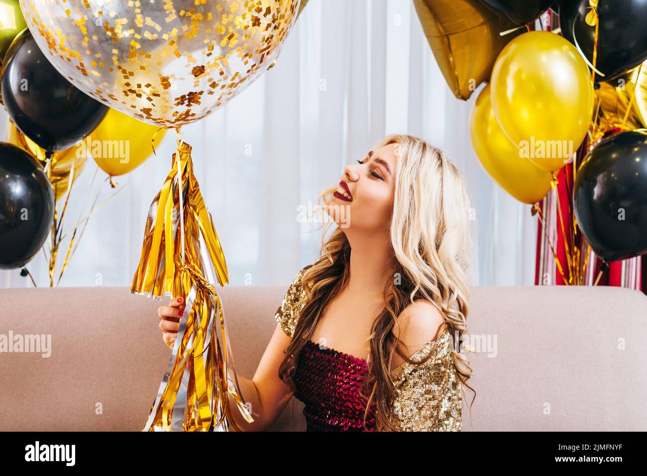 fancy party birthday celebration girl portrait Stock Photo - Alamy