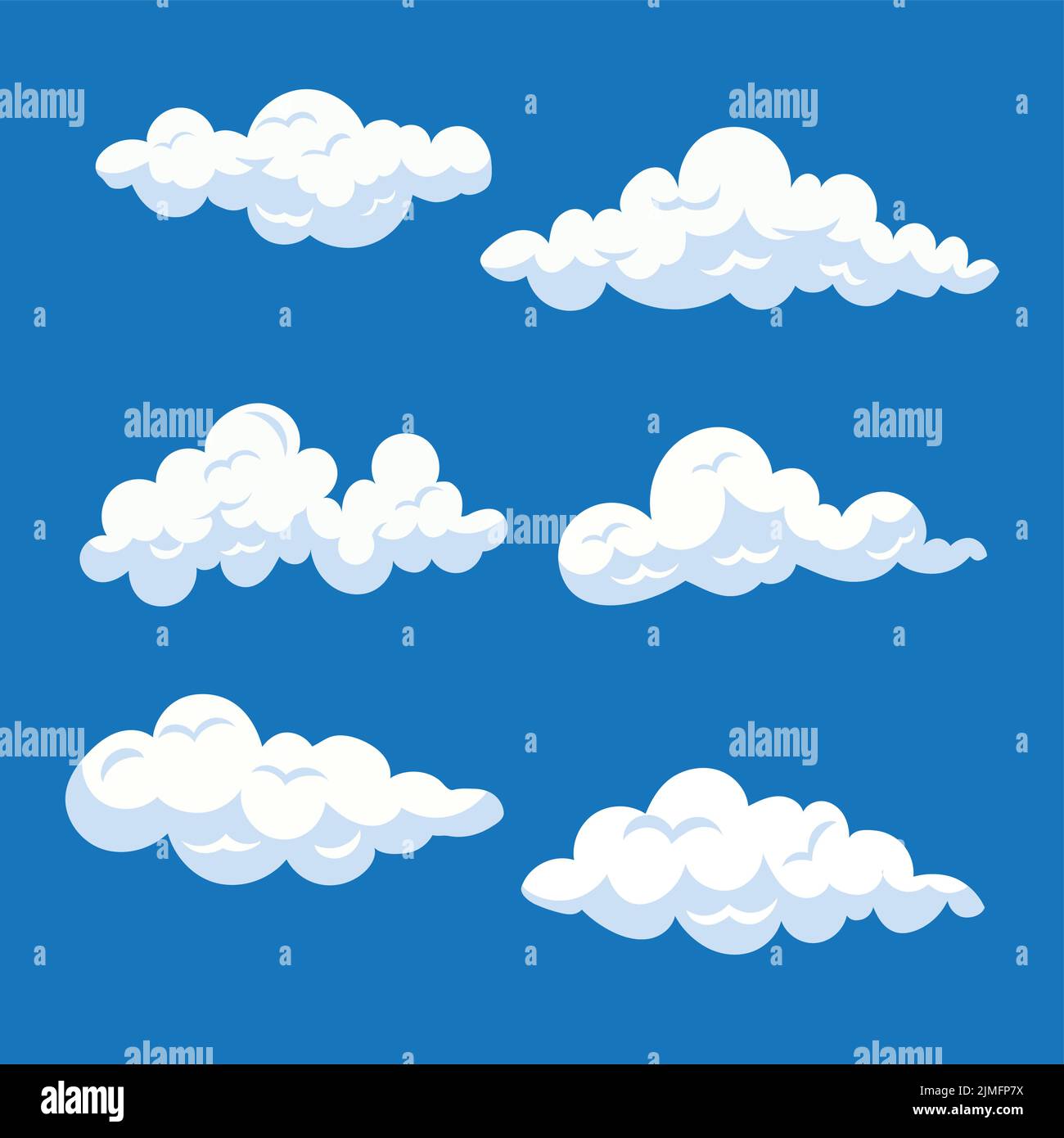 A Vector design of clouds in a blue sky background Stock Vector Image ...
