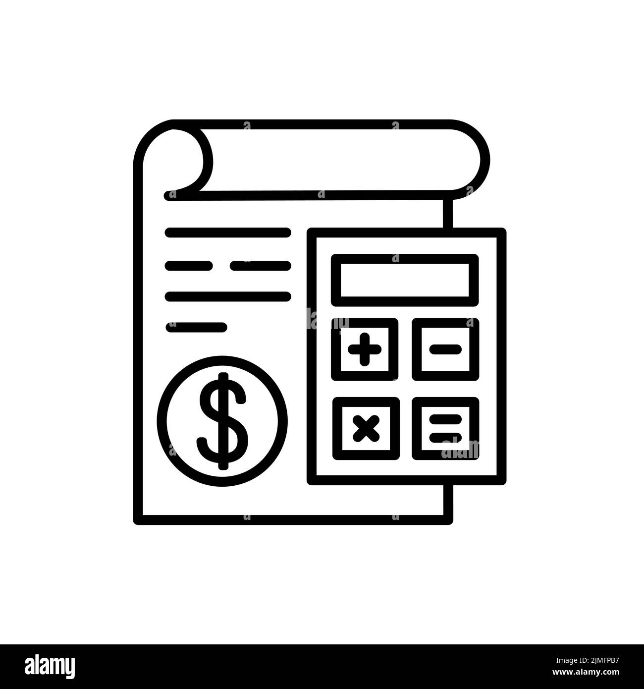 Accounting business outline icons Black and White Stock Photos & Images ...