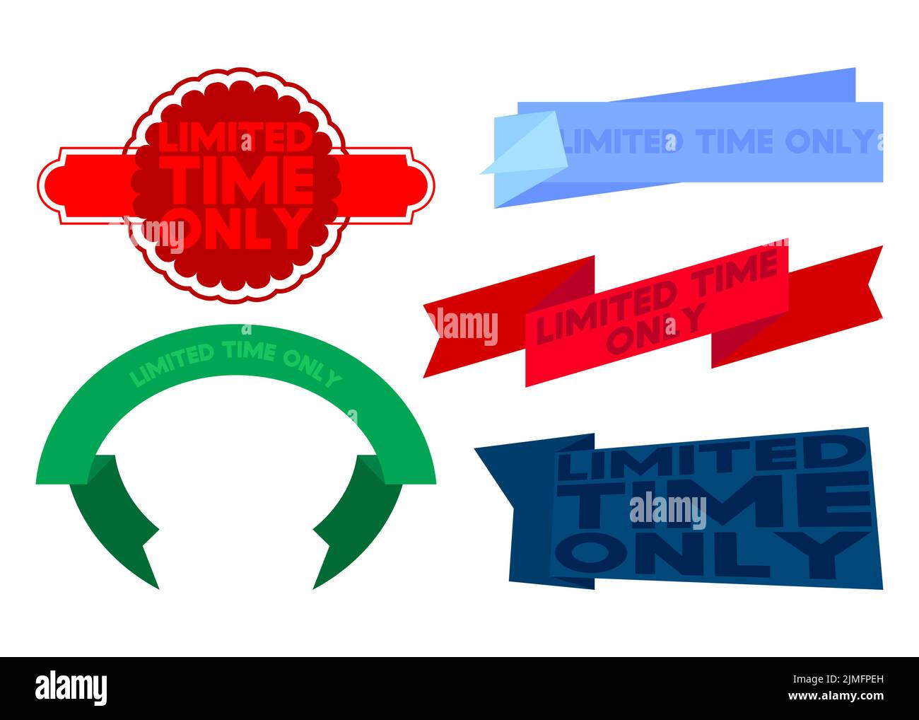 Set of ribbon with Limited Time Only text. Banner template. Label ...