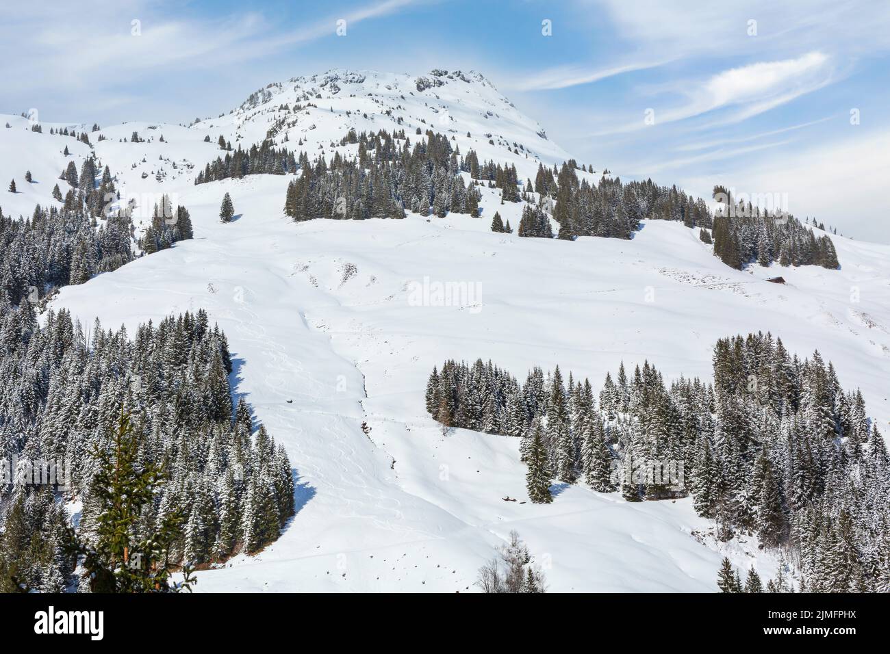 Snow panorama, winter Alps mountains Stock Photo - Alamy