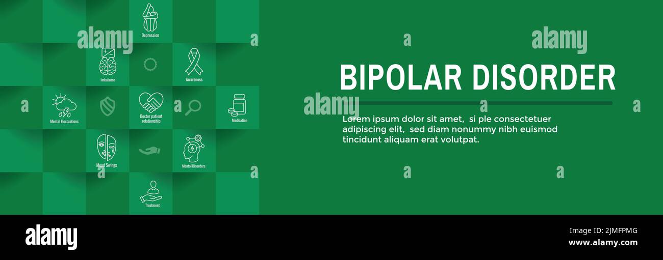 Bipolar Disorder or Depression BP Icon Set and Web Header Banner Stock ...