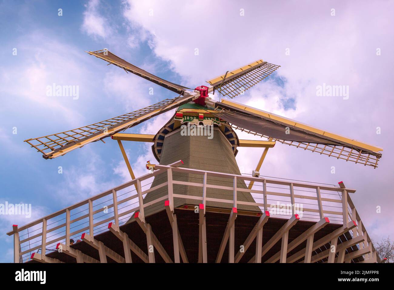Windmill in Keukenhof spring garden, Netherlands Stock Photo - Alamy