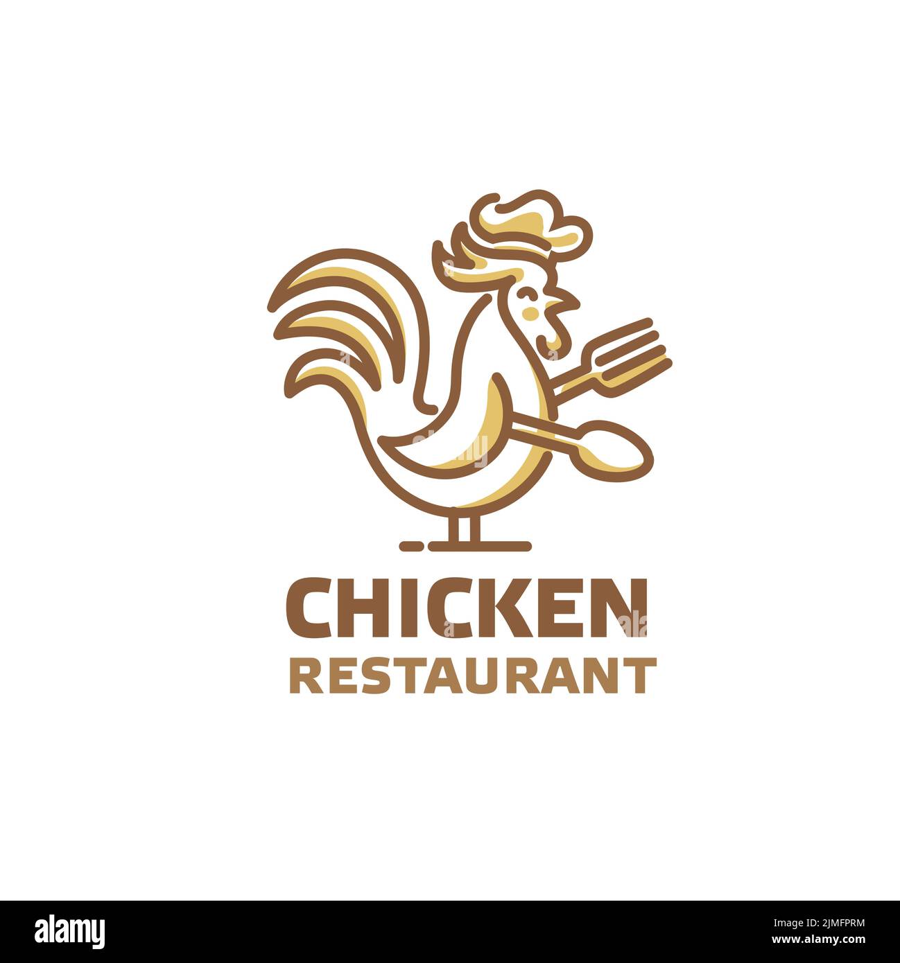 A vector design of a chicken with a chef uniform for a restaurant logo ...