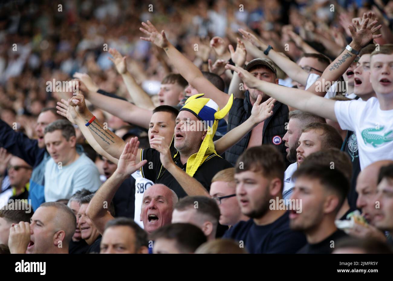Leeds United fans show their support before the Premier League match at ...