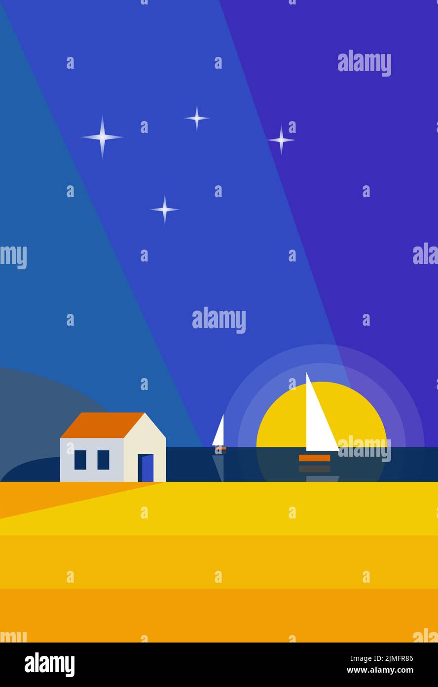 Beautiful landscape view seascape Stock Vector Images - Alamy