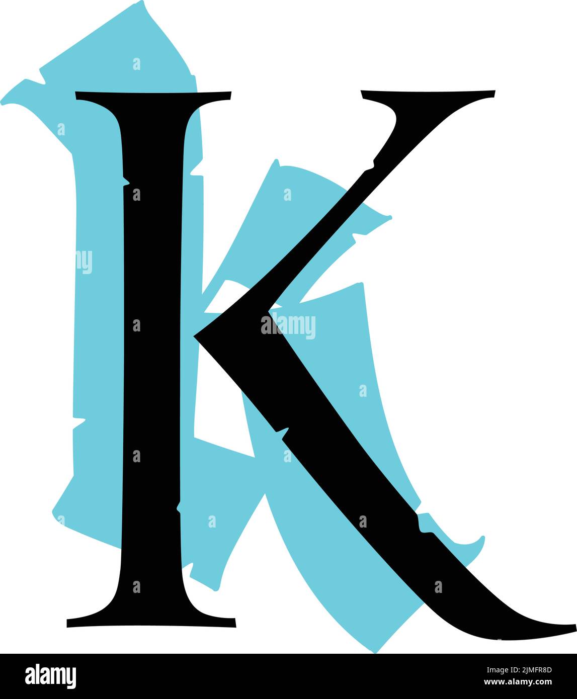 Letter K, in the Gothic style. Vector. Alphabet. The symbol is isolated ...