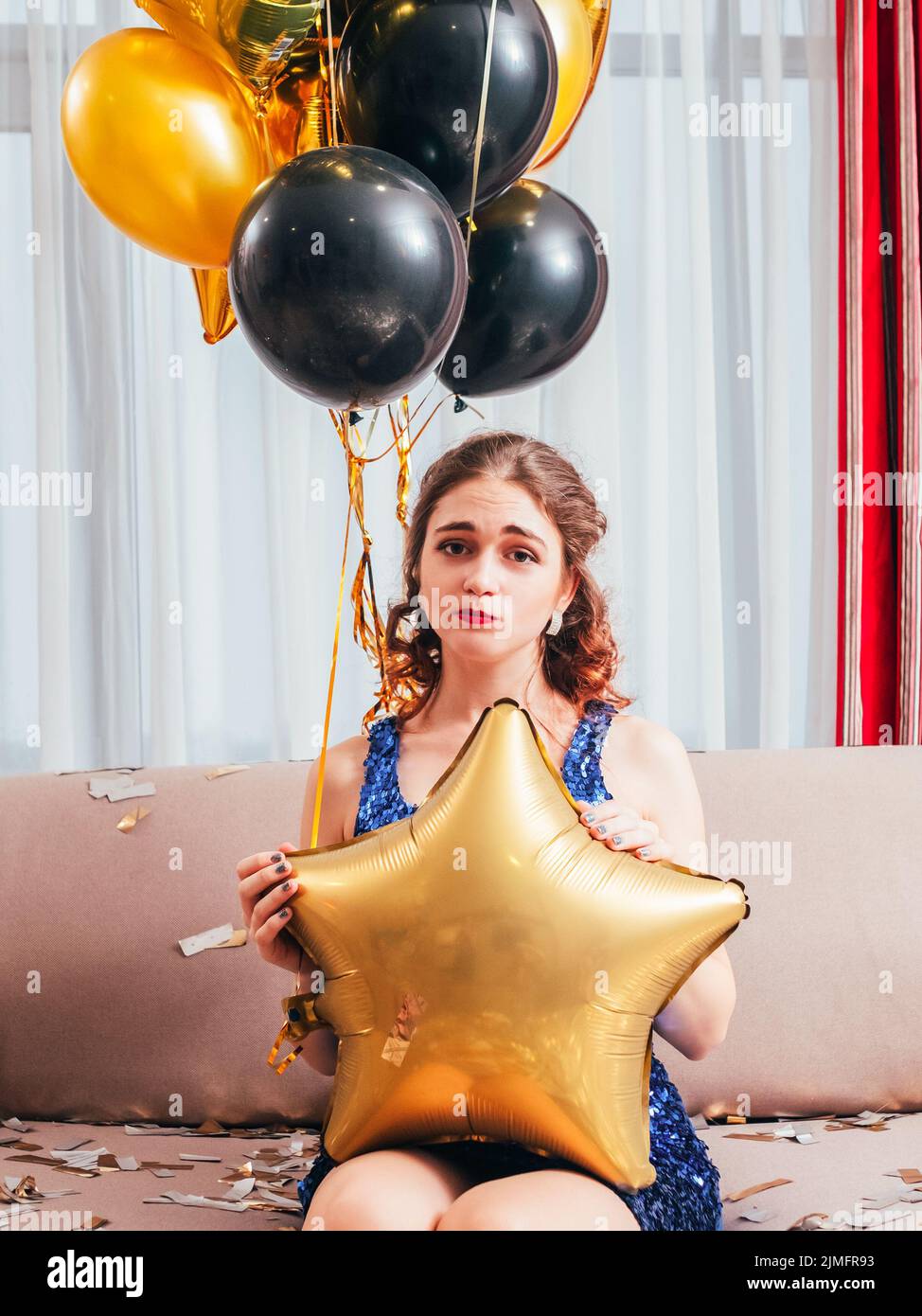 ruined birthday party disappointed upset girl Stock Photo - Alamy