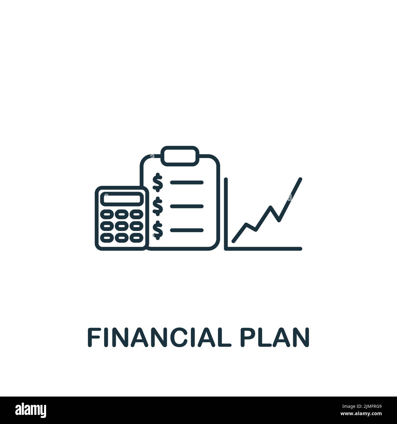 Financial Plan icon. Monochrome simple icon for templates, web design ...