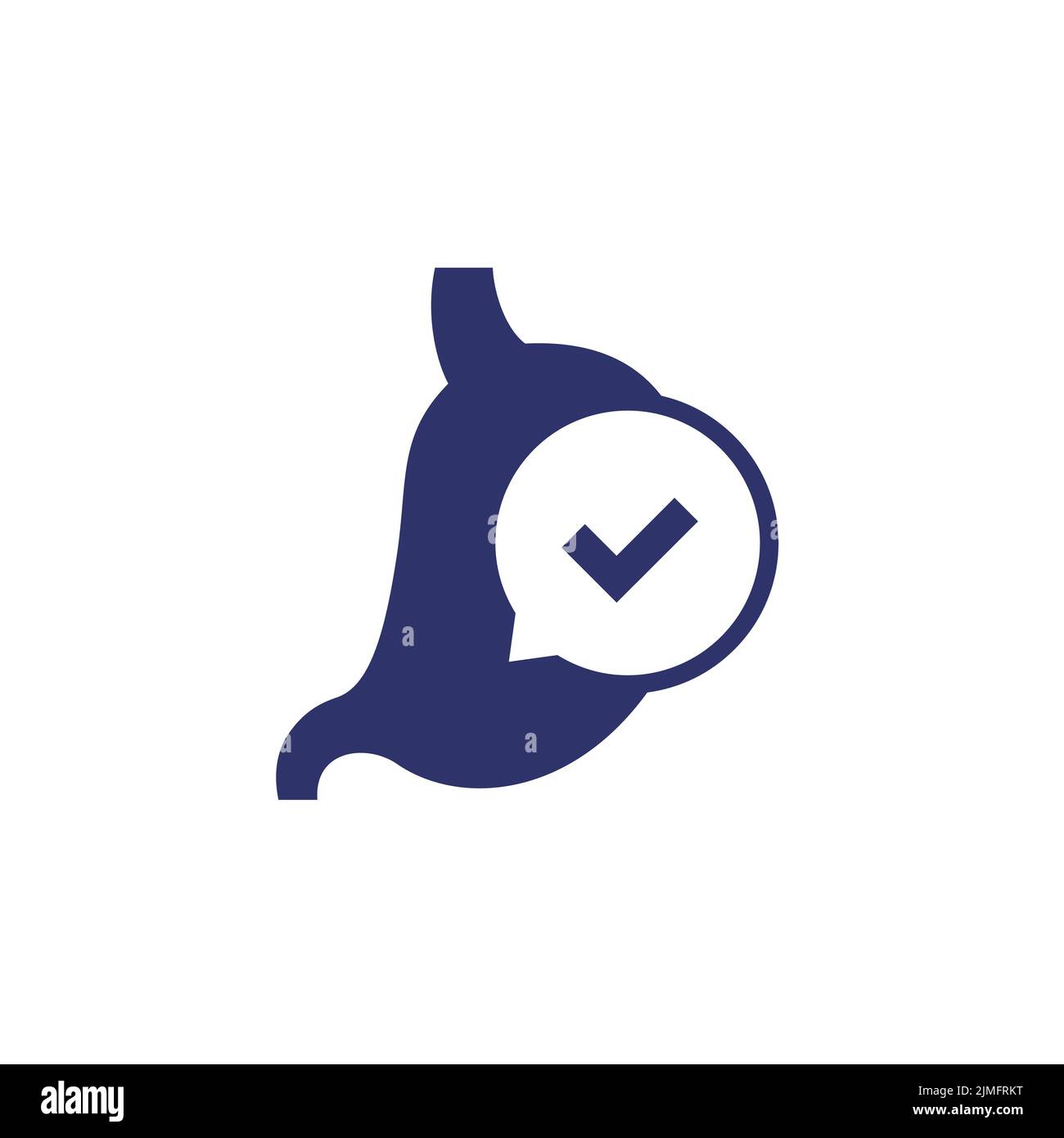 good digestion icon with a stomach and check mark Stock Vector Image ...
