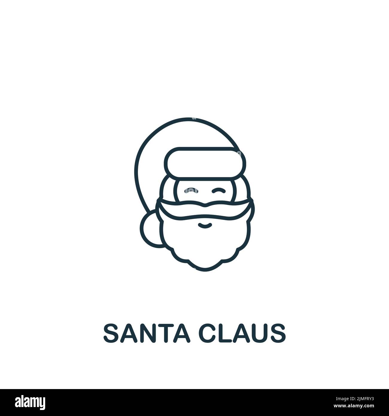 Santa Claus icon. Monochrome simple icon for templates, web design and ...