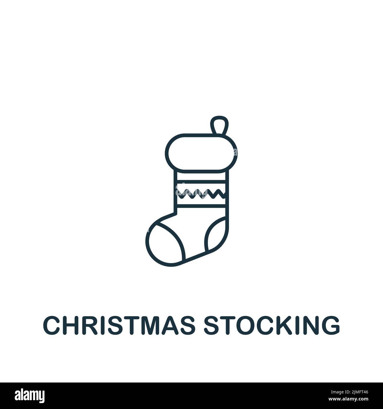 Christmas Stocking icon. Monochrome simple icon for templates, web ...