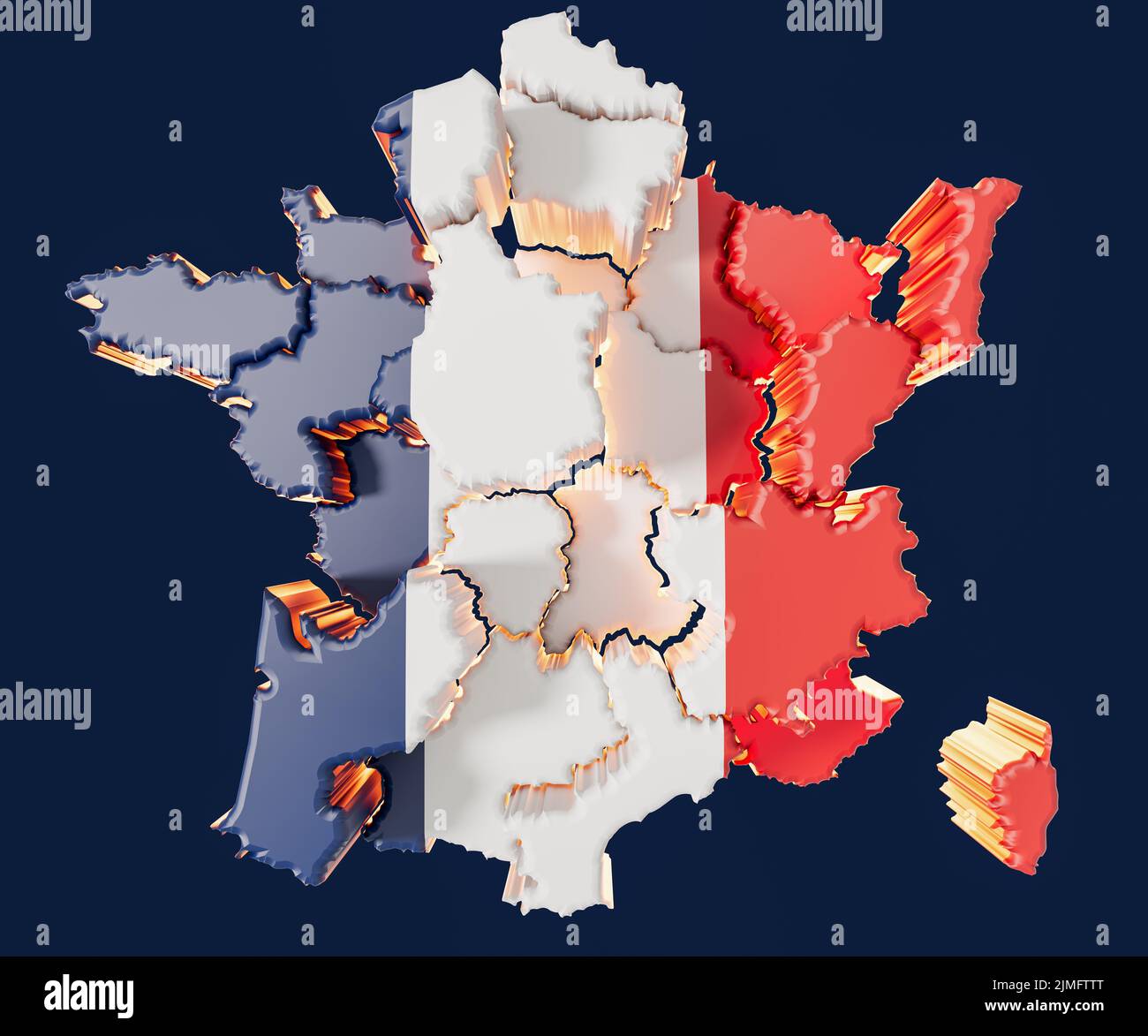 Regions of the france map hi-res stock photography and images - Alamy