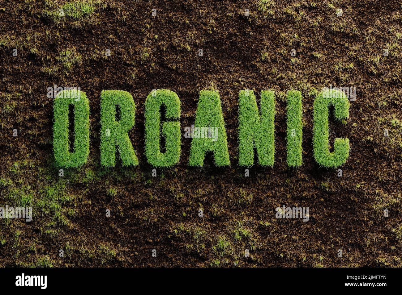 Organic Grass Text 3D Render Stock Photo - Alamy