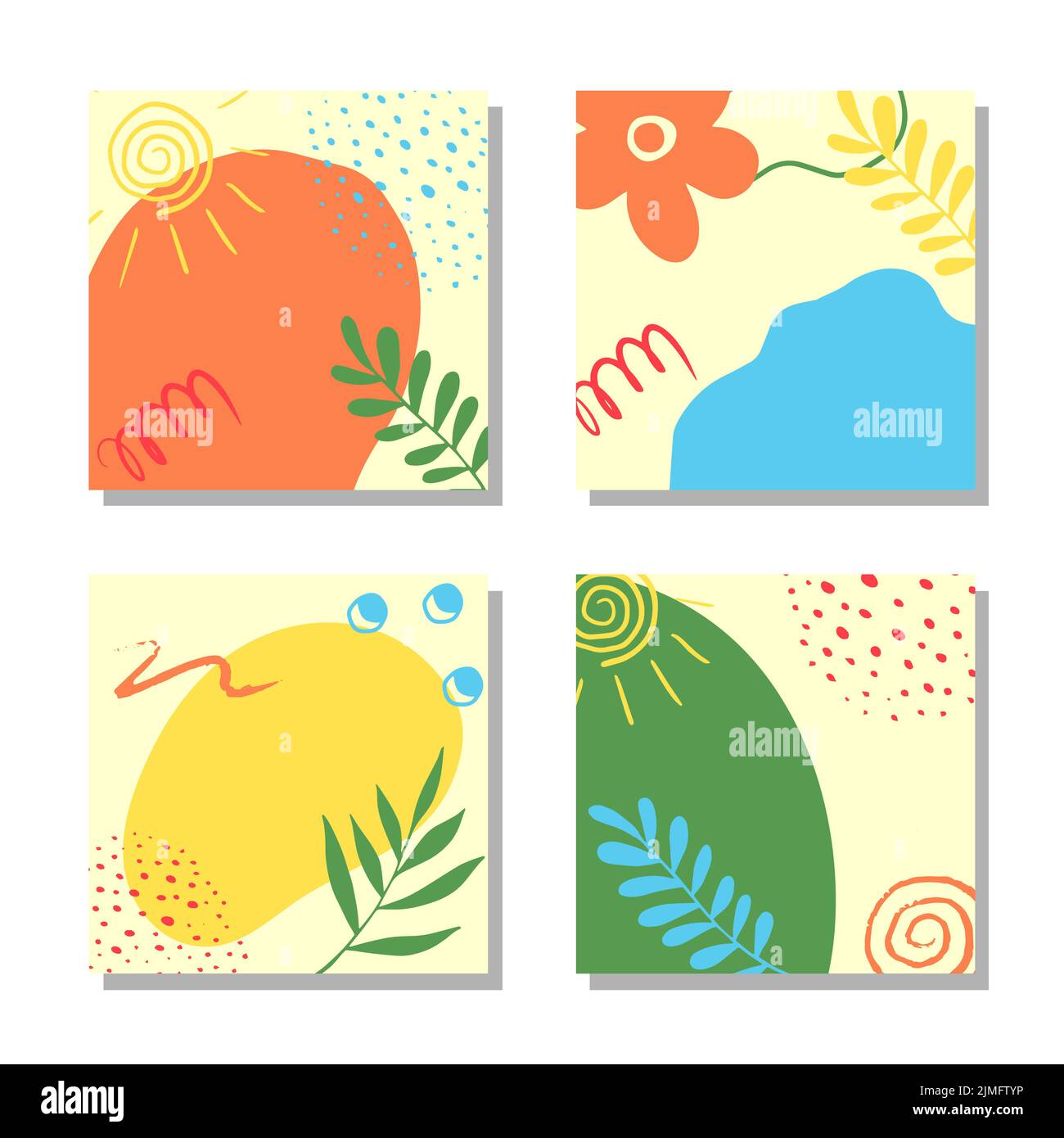 Set Trendy Abstract Square Art Templates for Social Media Posts Mobile ...