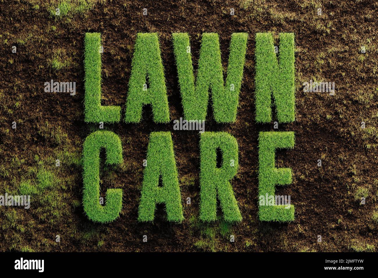 Lawn Care Grass Green Dirt 3D Render Stock Photo - Alamy