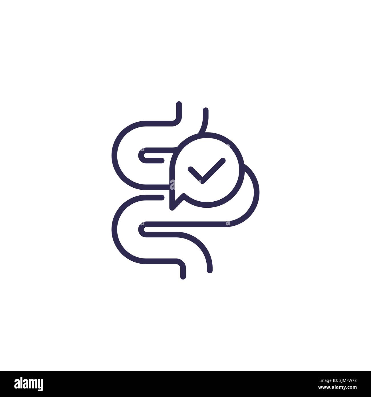good digestion line icon with intestine, vector Stock Vector Image ...