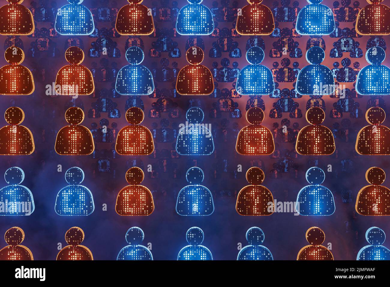 Multi User Data Binary Cloud 3D Render Stock Photo - Alamy