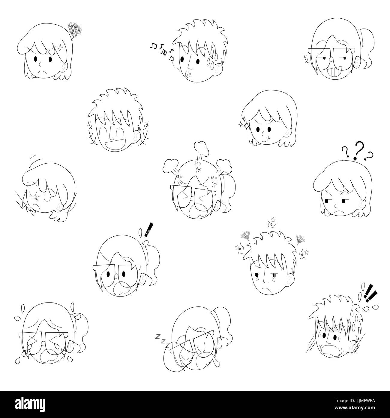 Various emotion and feeling of children background Stock Vector Image ...