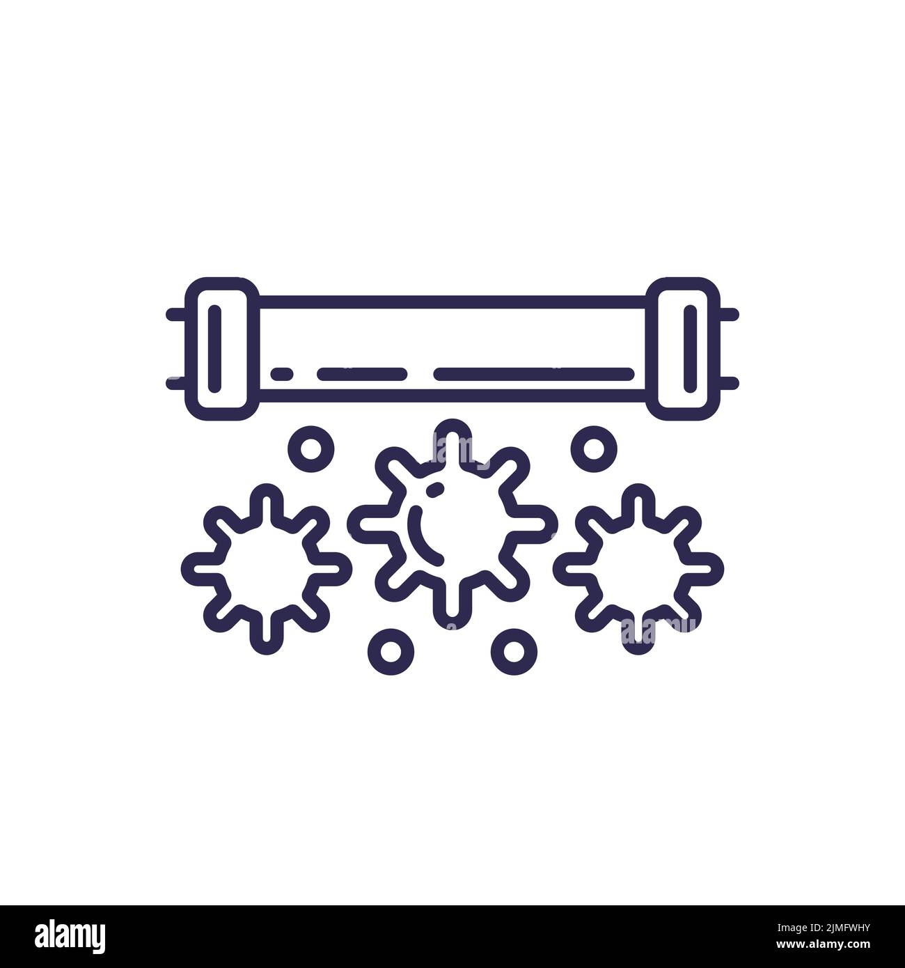 UV-C lamp line icon, uv light for disinfection Stock Vector Image & Art ...