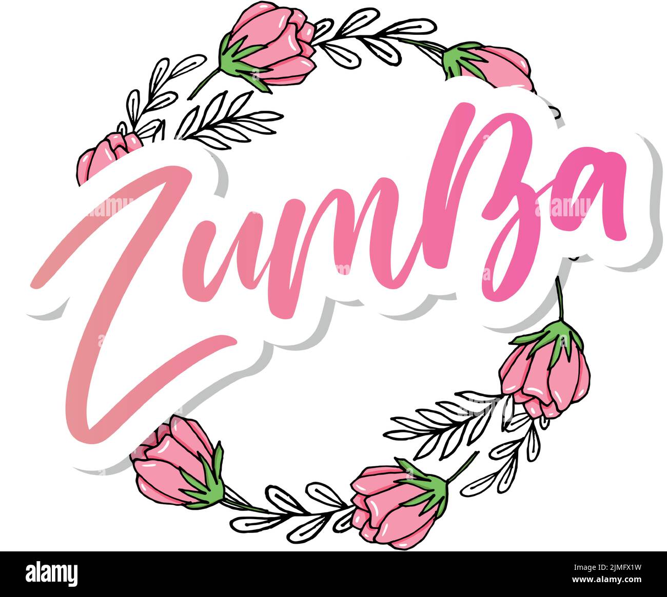 Zumba dance studio text. Calligraphy word banner design. Aerobic ...