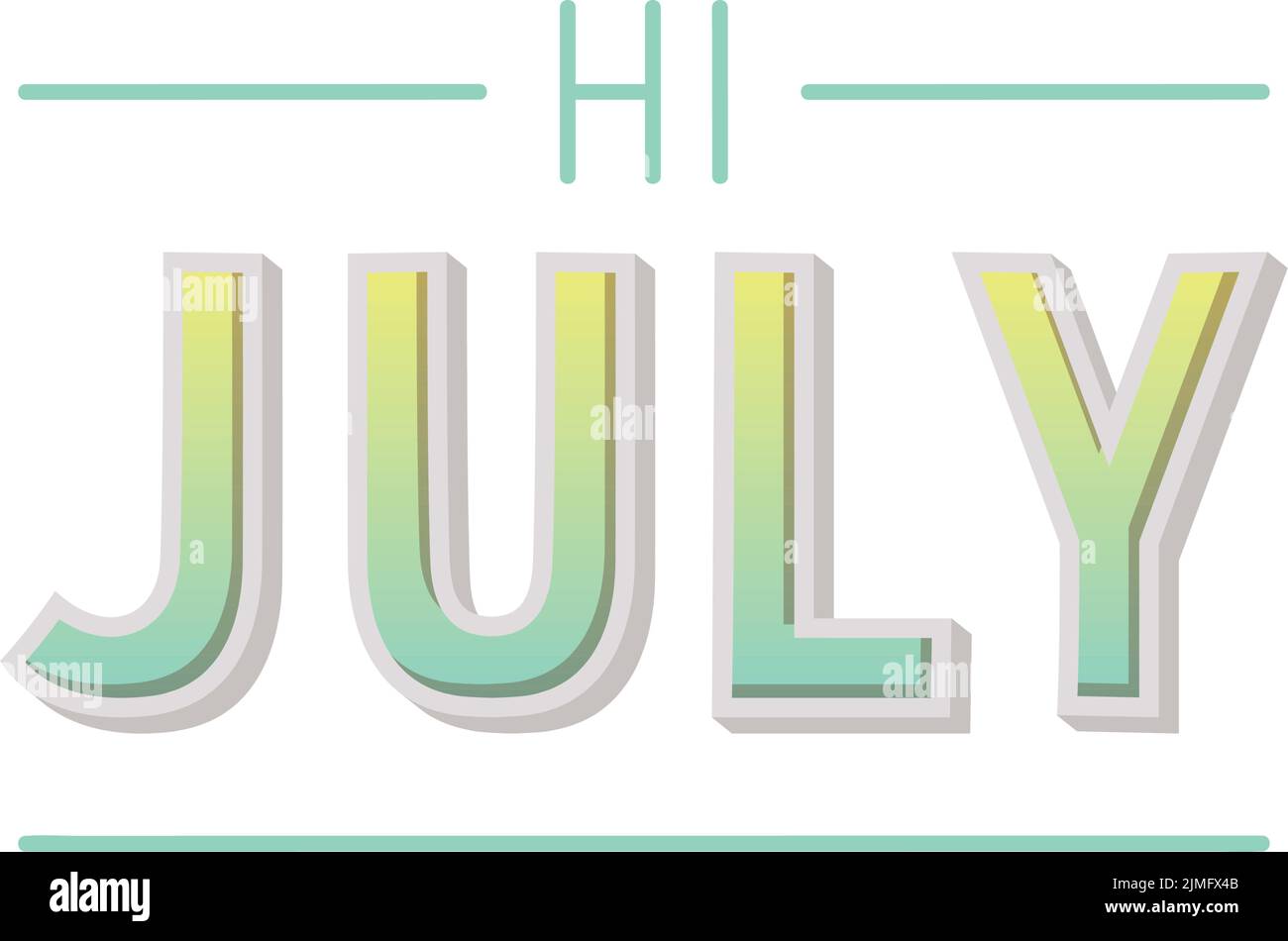 illustration of hi july Stock Vector Image & Art - Alamy