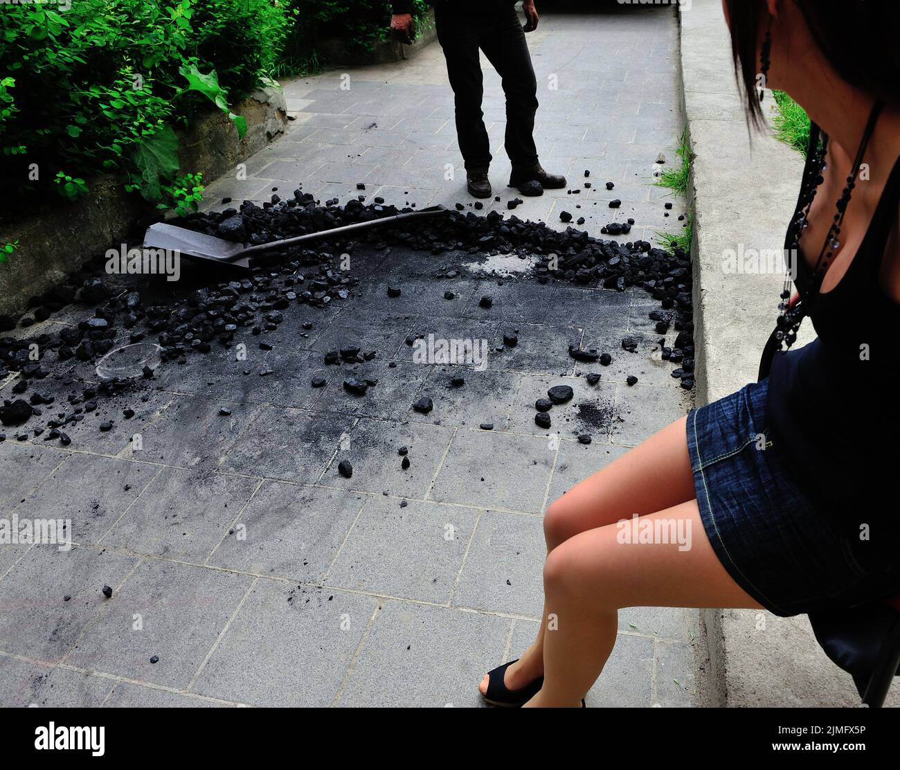 business, coal, unloading, burning, heating, energy, winter, daily life ...