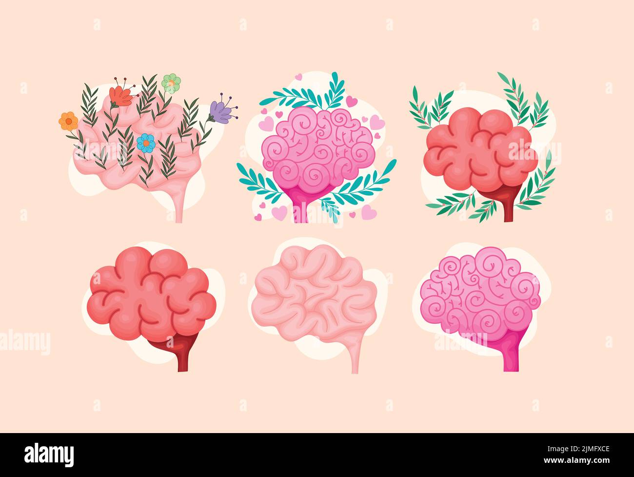 colored brains set Stock Vector Image & Art - Alamy