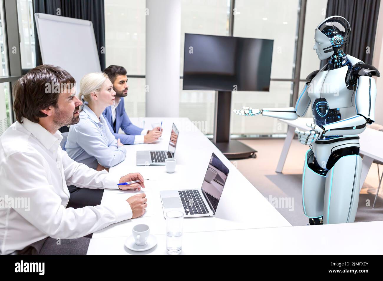 Business meeting with a humanoid robot Stock Photo - Alamy