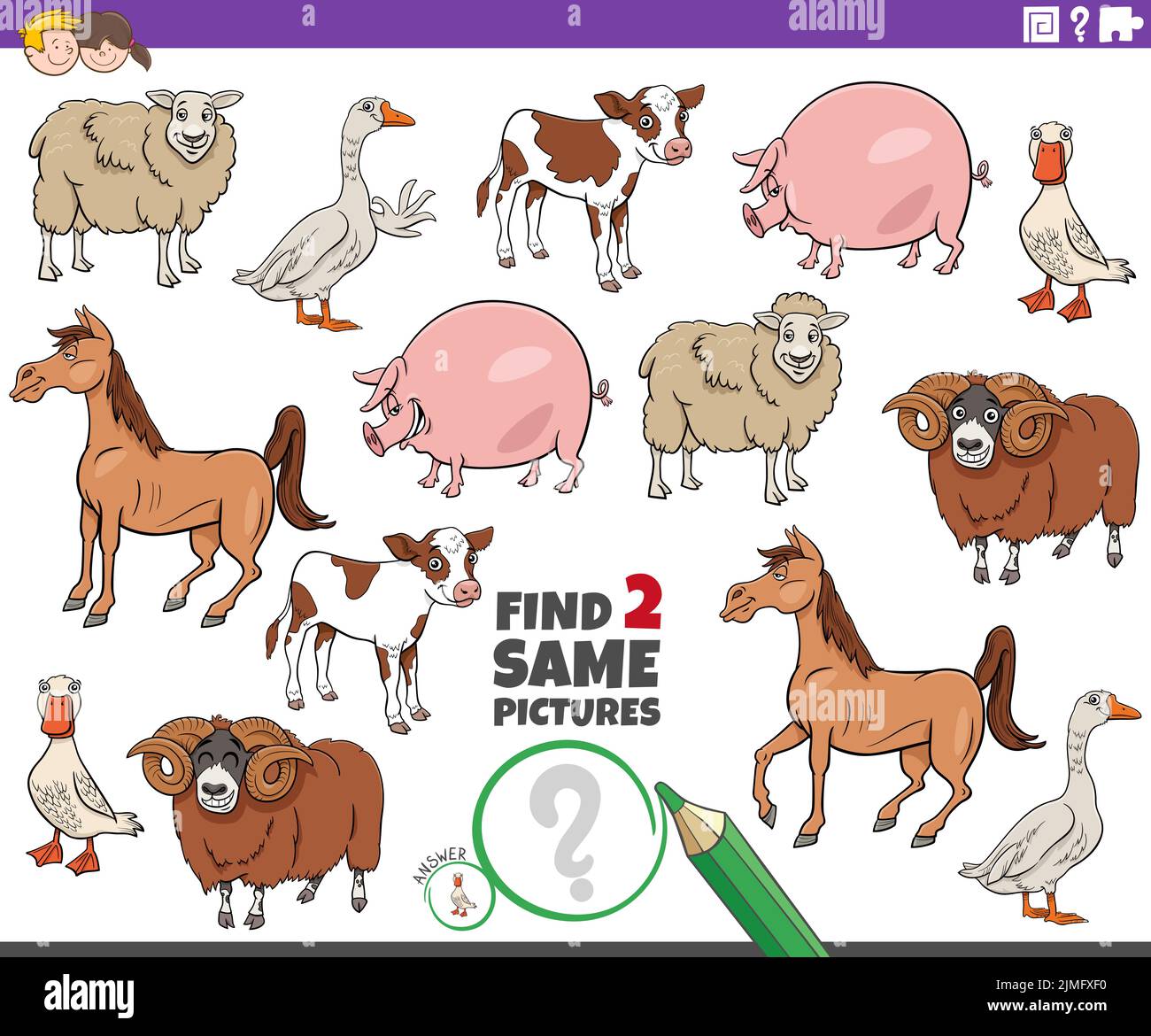 Cartoon illustration find exactly same hi-res stock photography and ...