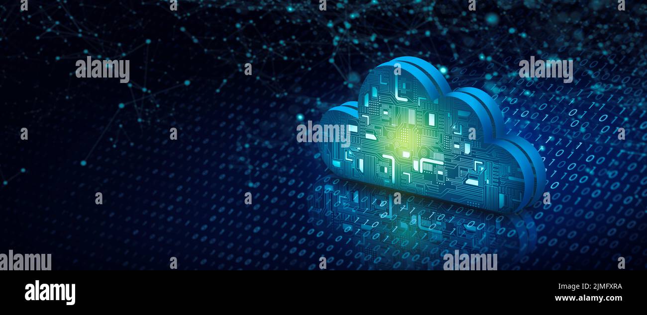 Cloud Computing Technology Internet On Binary Code With Abstract Background Cloud Service