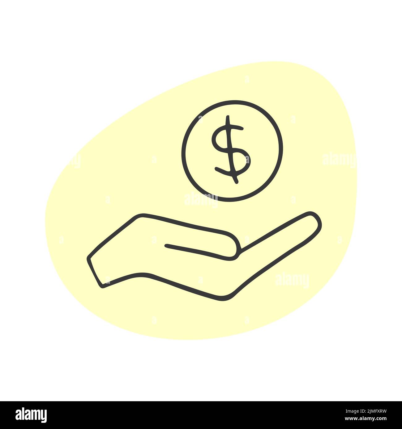 Icon earning coin Stock Vector Images - Alamy