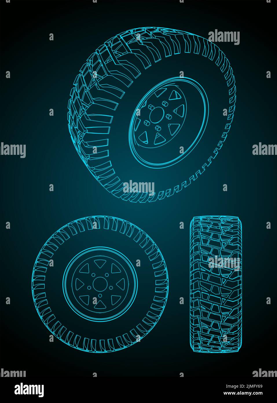 Stylized vector illustration of drawings of SUV wheel Stock Vector ...