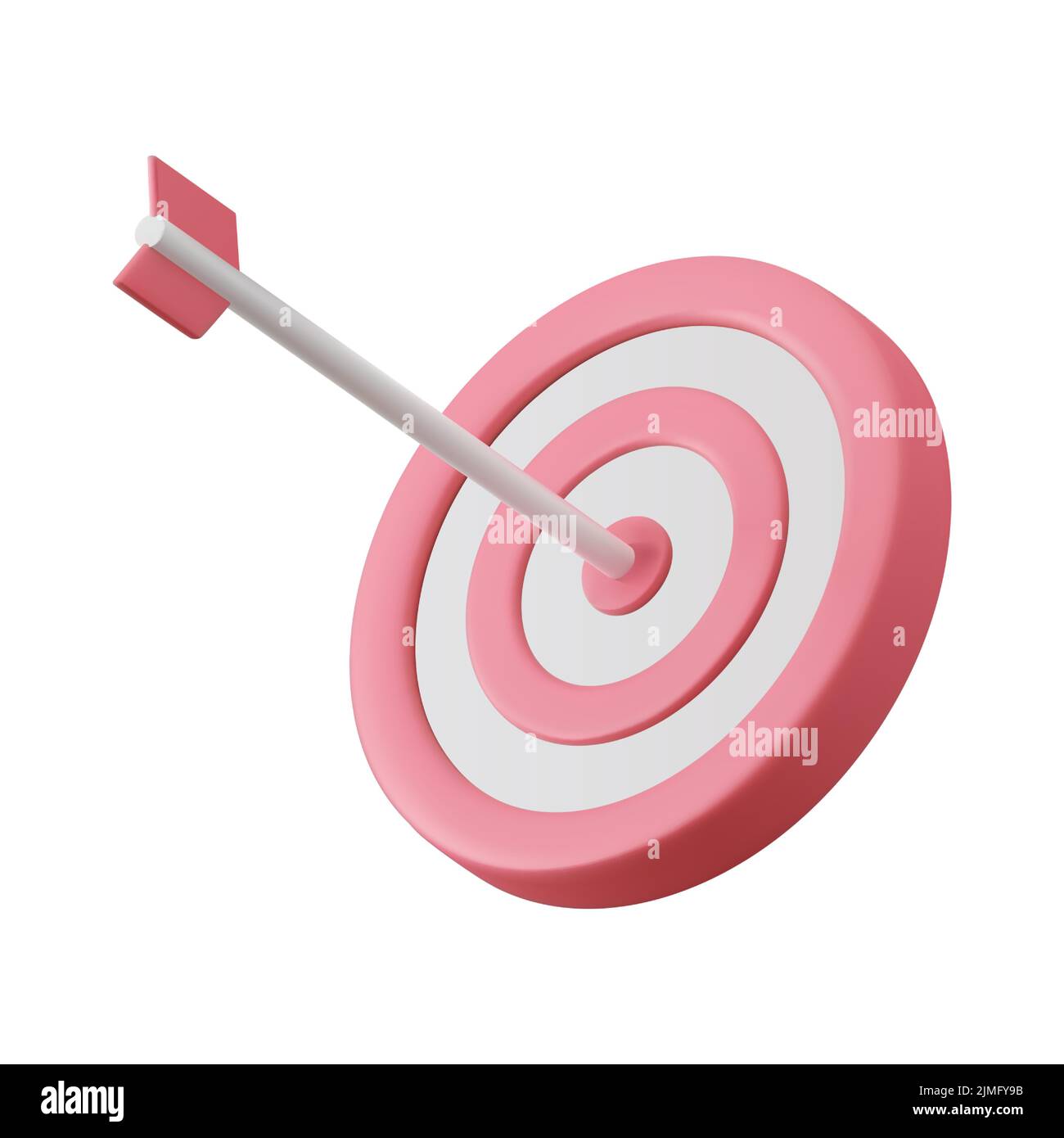 3d Arrow hit the center of target. the concept of achieving a goal in ...