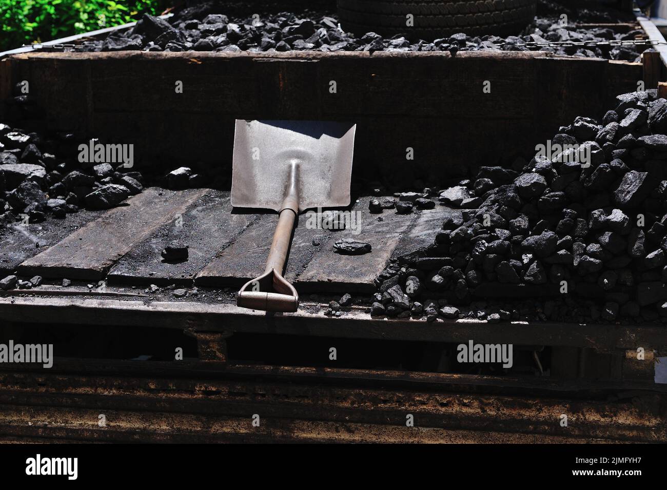 business, coal, unloading, burning, heating, energy, winter, daily life ...