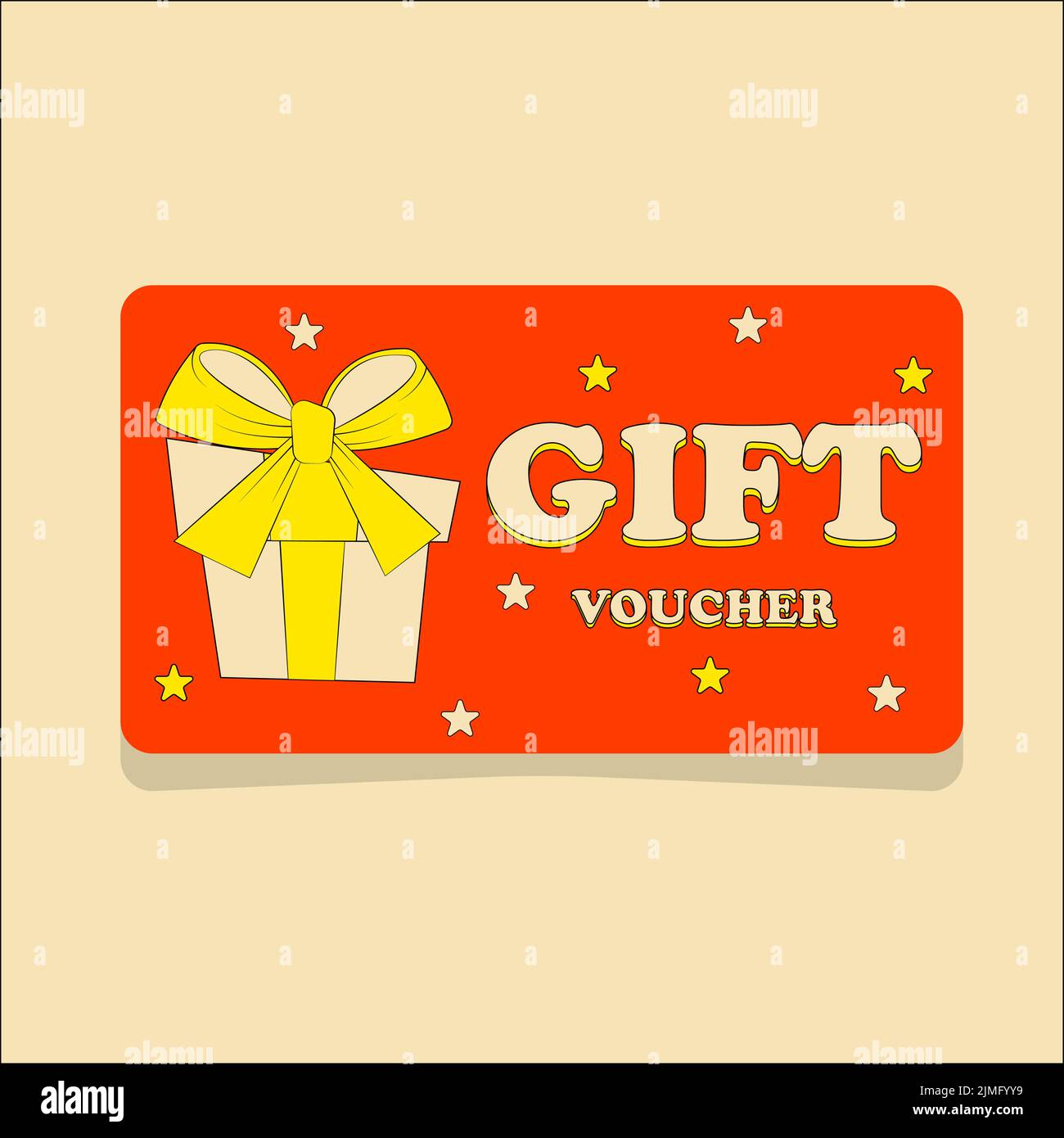 Gift Voucher in Retro Groove Style Bright Summer Design Stock Vector ...