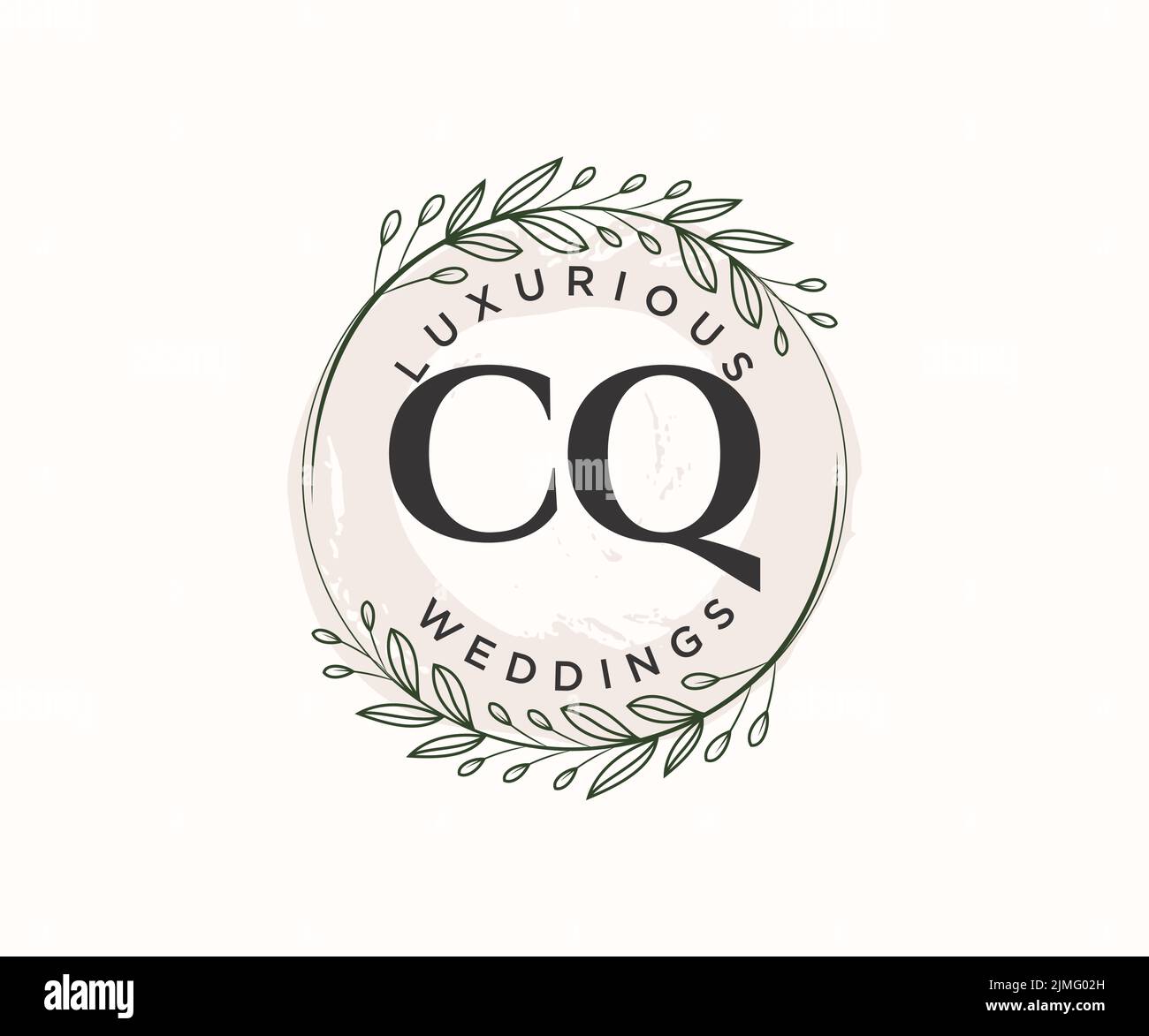 CQ Initials letter Wedding monogram logos template, hand drawn modern ...