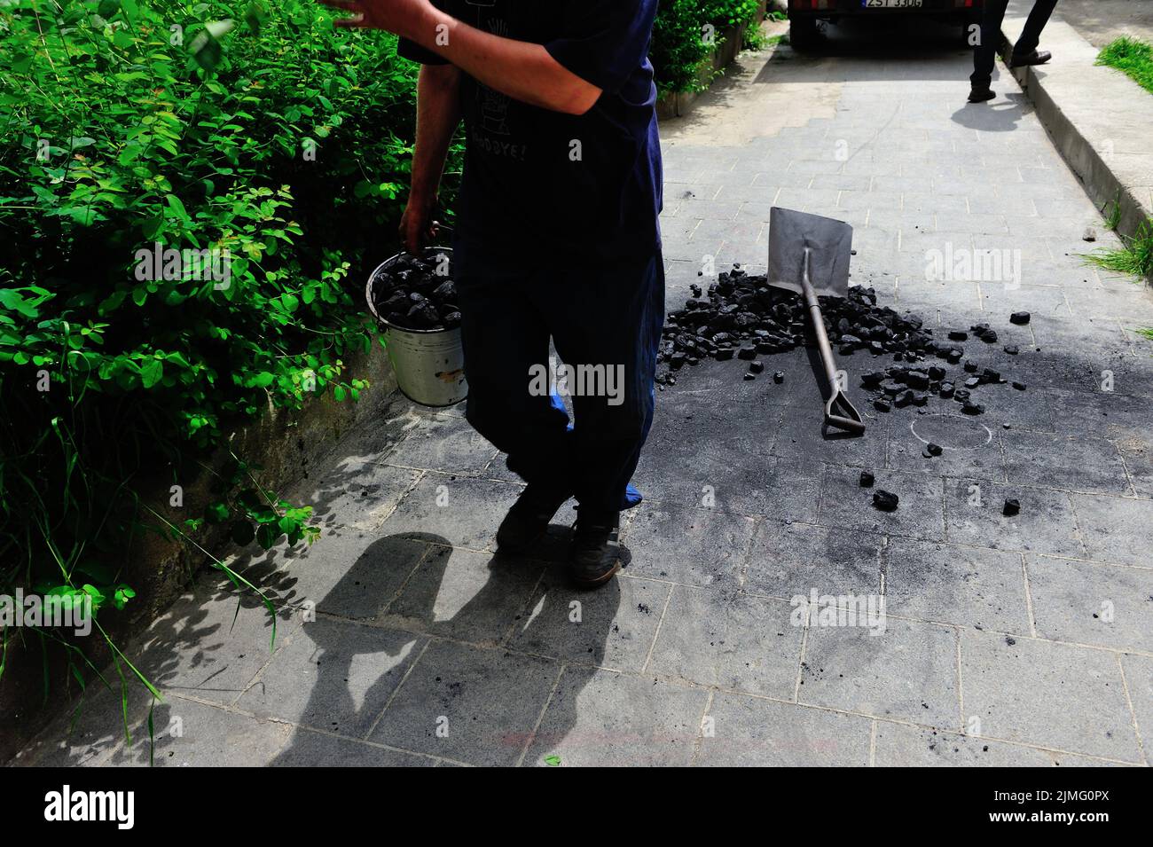 business, coal, unloading, burning, heating, energy, winter, daily life ...