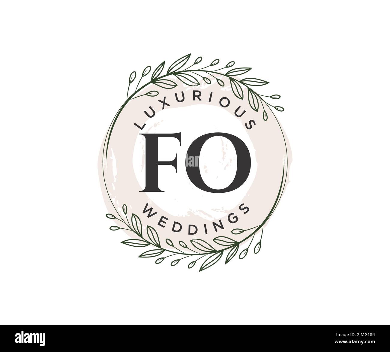 FO Initials letter Wedding monogram logos template, hand drawn modern ...