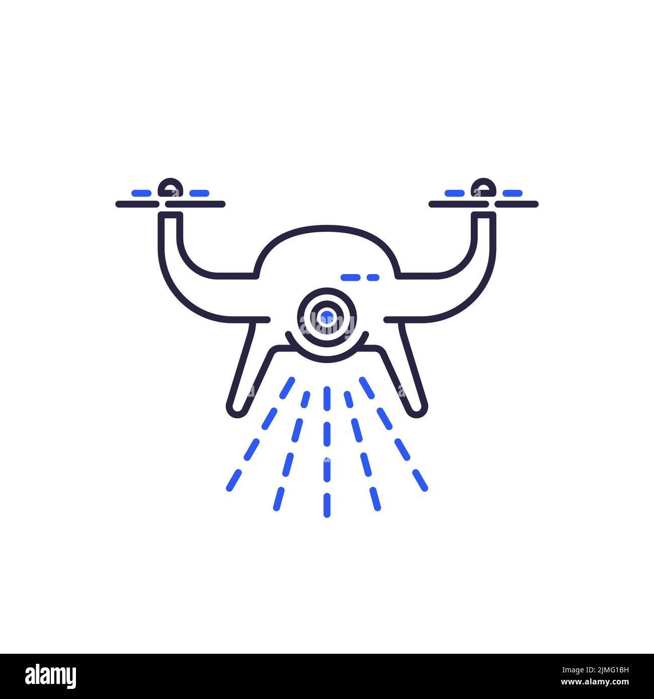 Drone Searching Scanning Area Line Icon Stock Vector Image And Art Alamy