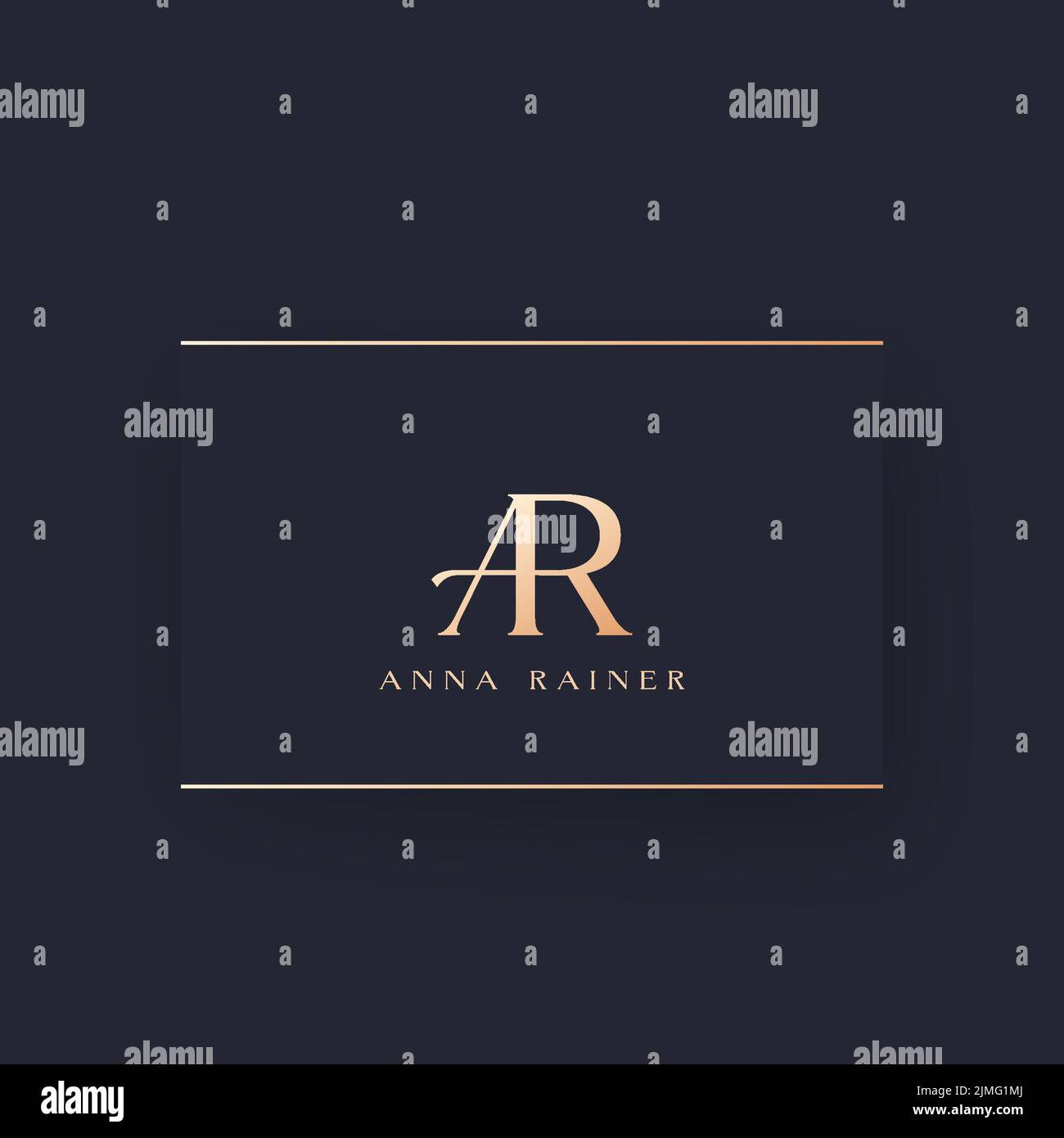 AR letters logo, elegant monogram design on a card Stock Vector Image ...