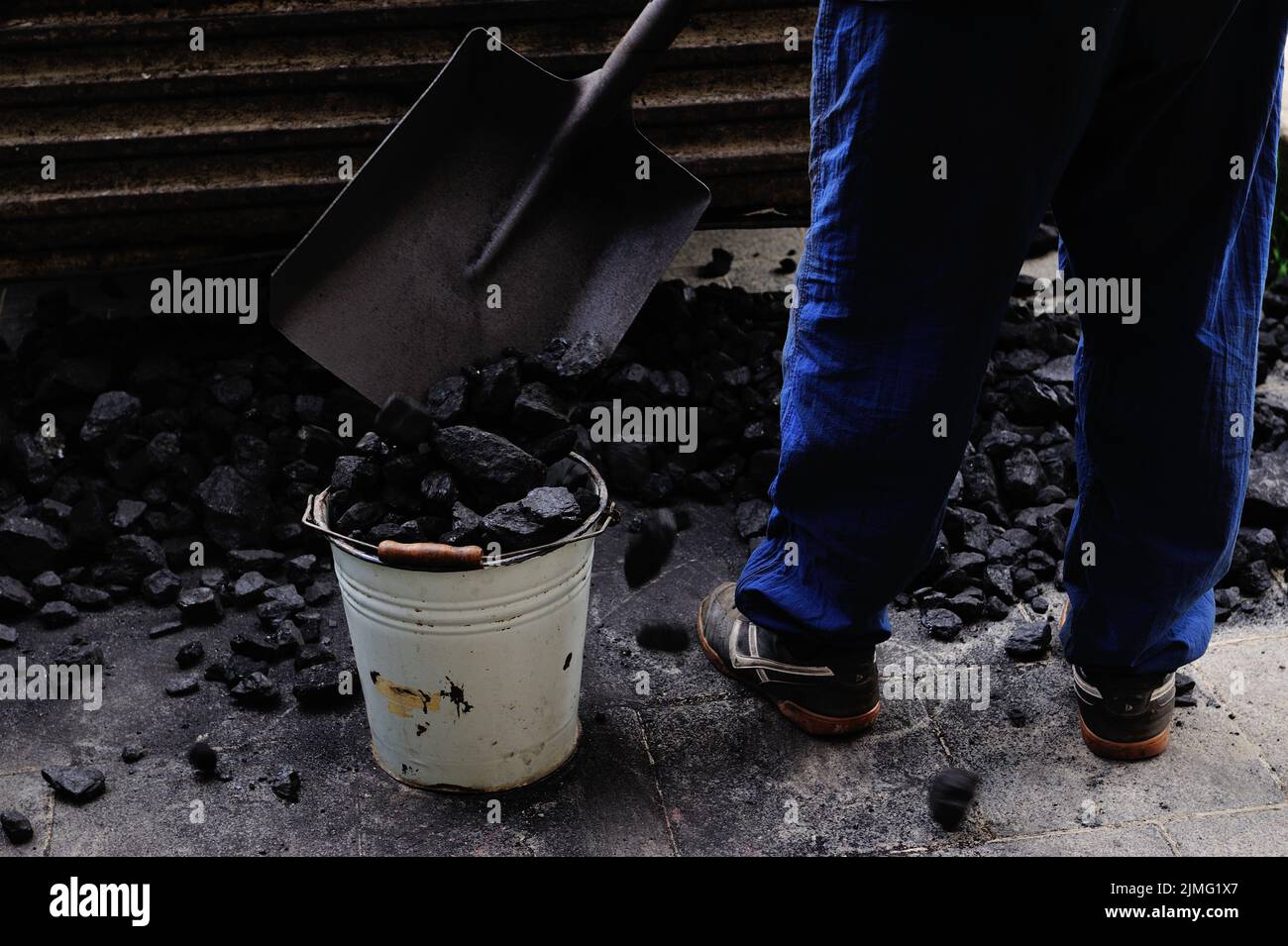 business, coal, unloading, burning, heating, energy, winter, daily life ...