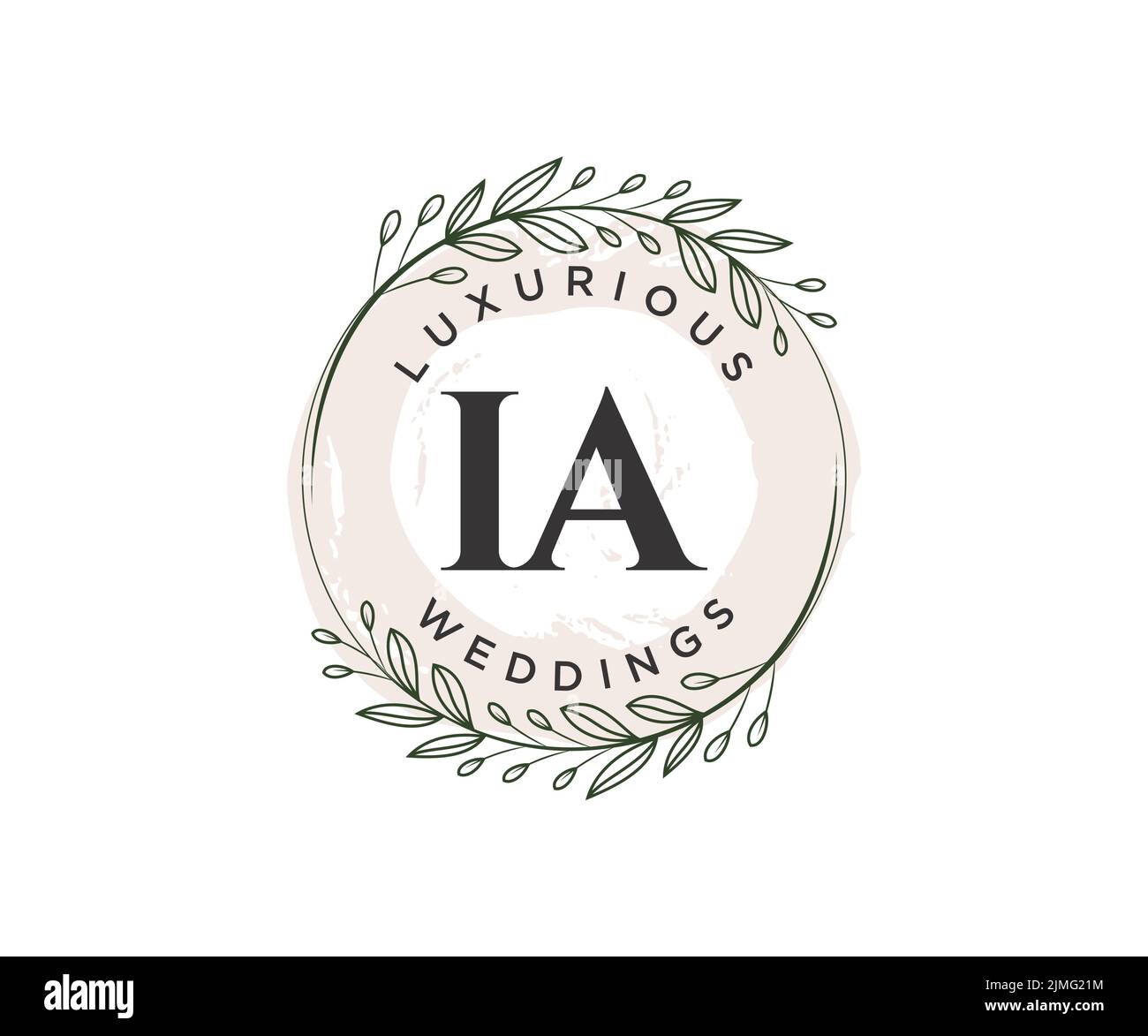 IA Initials letter Wedding monogram logos template, hand drawn modern ...